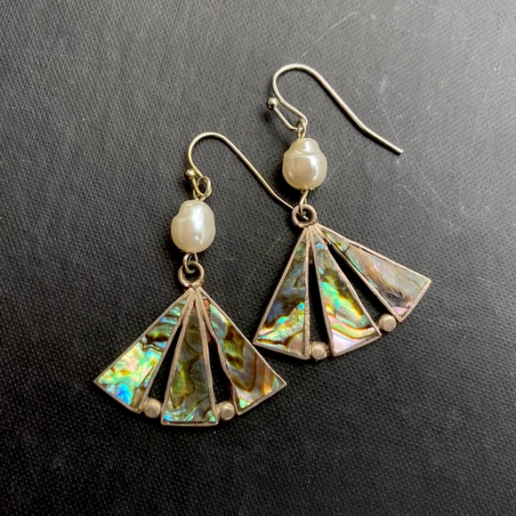 Vintage | Jewelry | Vintage Taxco Mexico Sterling Natural Pearl Abalone ...